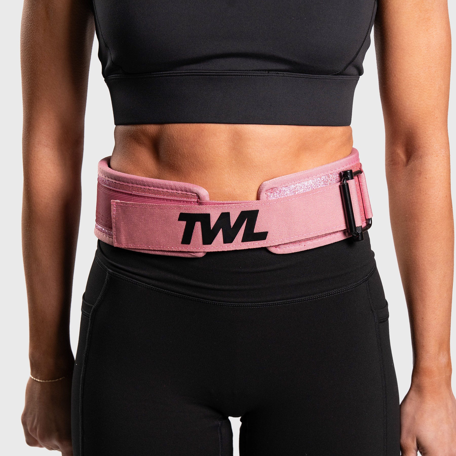 TWL - HYBRID VELCRO LIFTING BELT - 3" - PINK SPARKLE