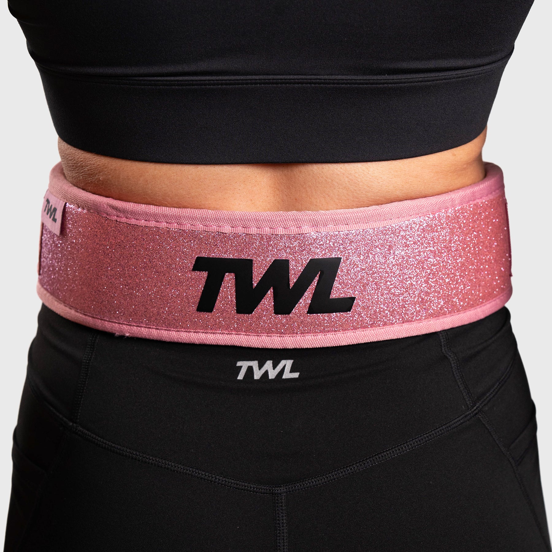 TWL - HYBRID VELCRO LIFTING BELT - 3" - PINK SPARKLE