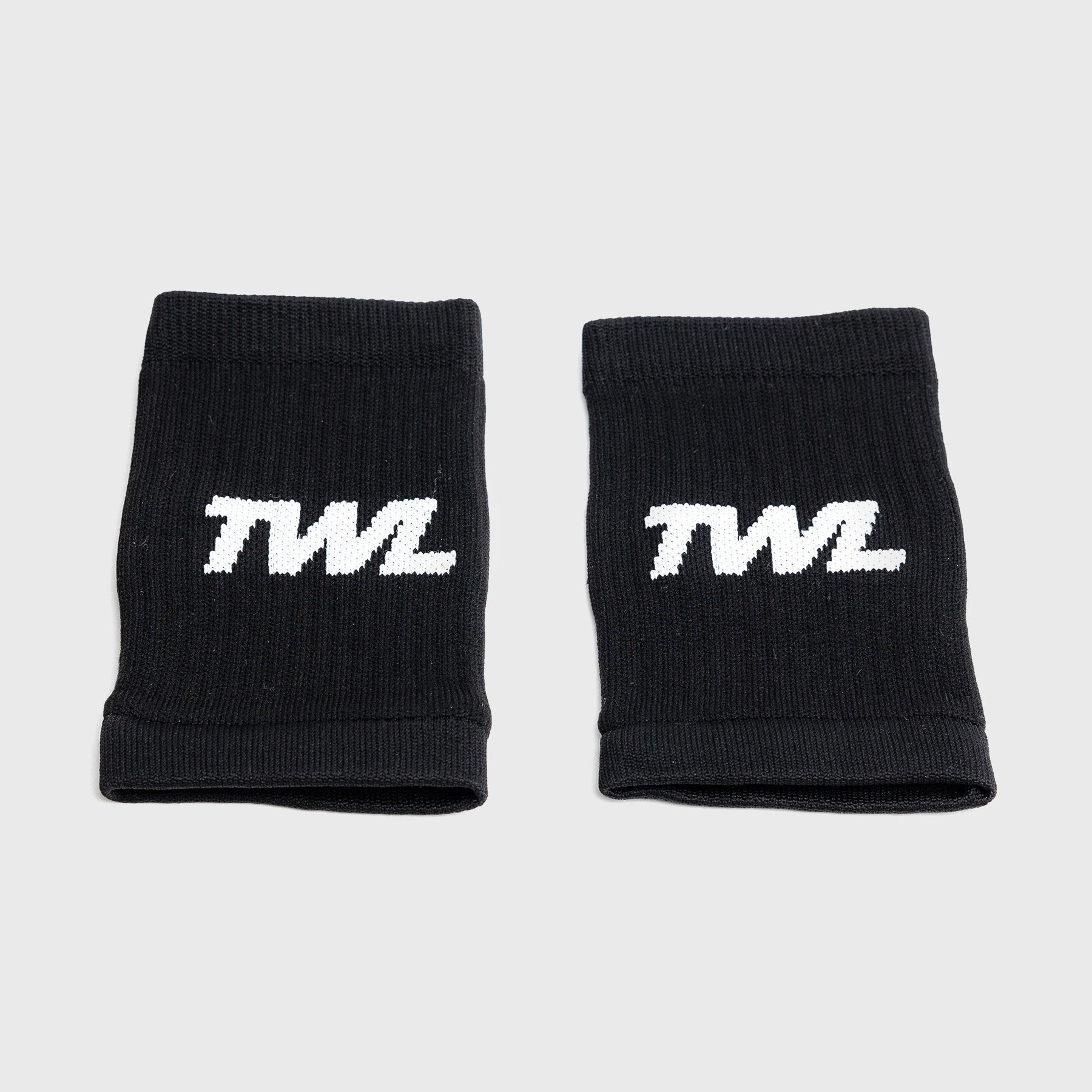 TWL - KNITTED WRIST BANDS 5" - PAIR - BLACK/WHITE